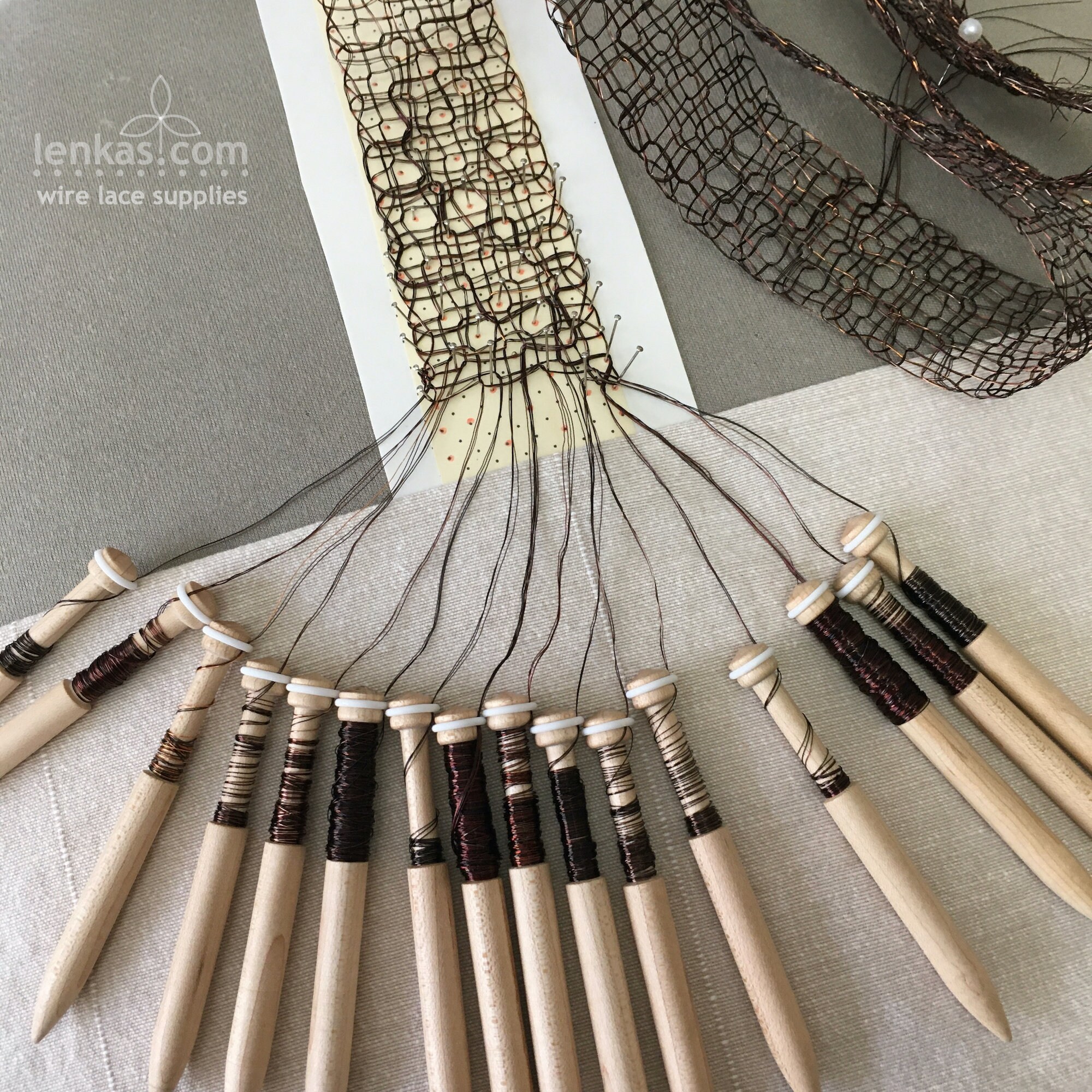 MEDIUM Wire Lace Tool Kit With Medium Bobbins Pins Hooks - Etsy UK