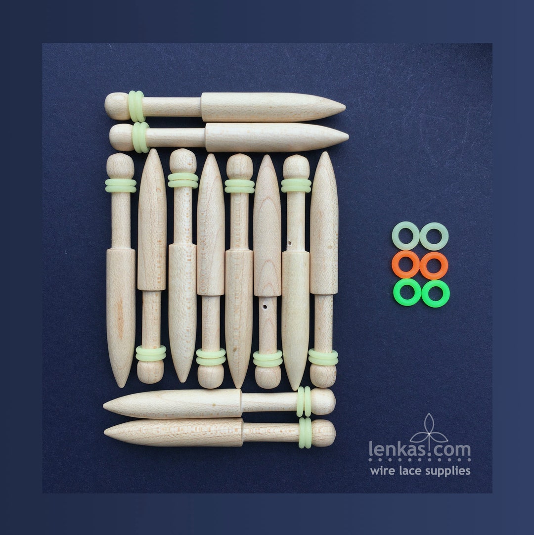 Lenka's FINE Bobbins for Wire Lace - Set of 12 Pcs (6 Pairs) - Superb ...