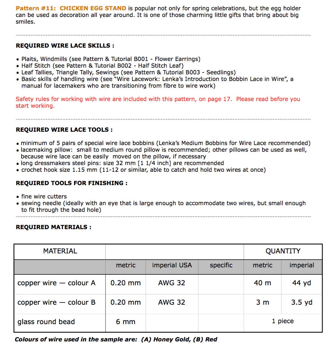 Chicken Egg Stand Pattern & Tutorial for Wire Lace : Step-by-step ...