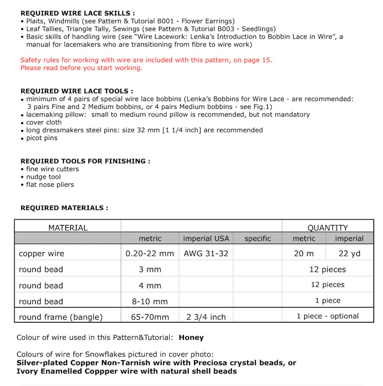 Snowflake Pattern & Tutorial for Wire Lace : Step-by-step - Etsy Canada