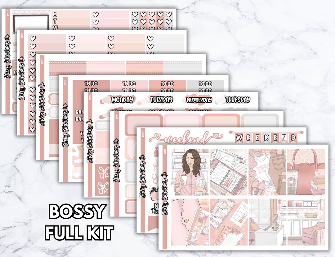 Bossy Full Vertical Planner Sticker Kit – Bright and Cozy Matte ...