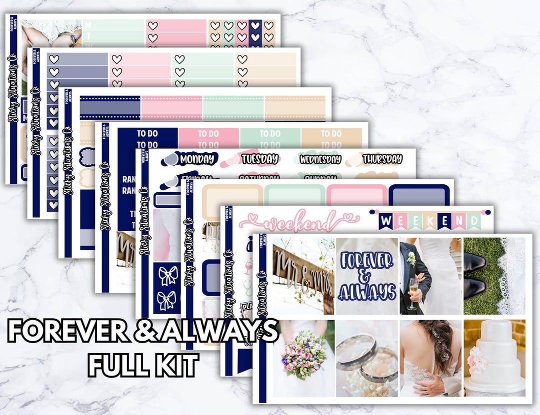 Forever and Always Full Vertical Planner Sticker Kit Fun and Bright ...