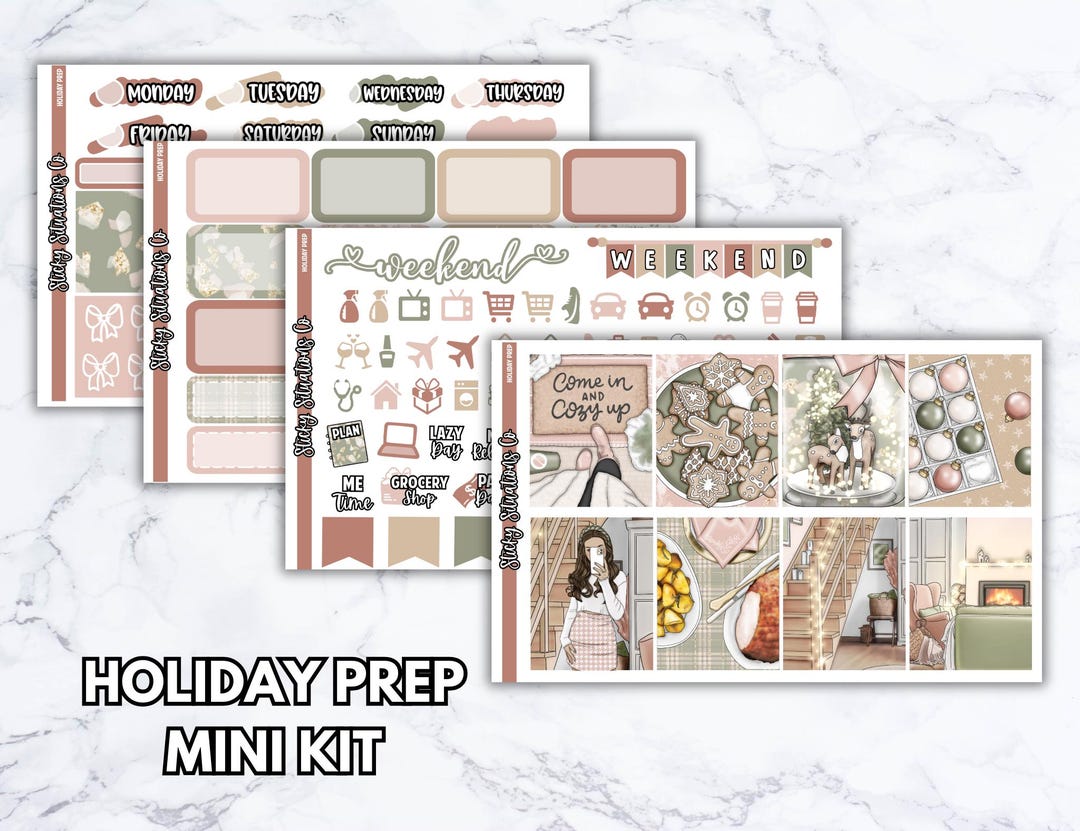 Holiday Prep Mini Vertical Planner Sticker Kit Cozy & Cool Matte ...