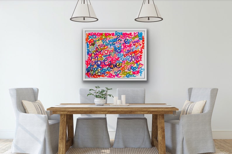 Pretty Preppy Love Abstract Painting. Original Preppy Graffiti - Etsy