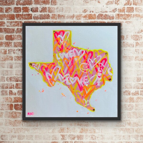 Pink Texas Art Canvas - Etsy