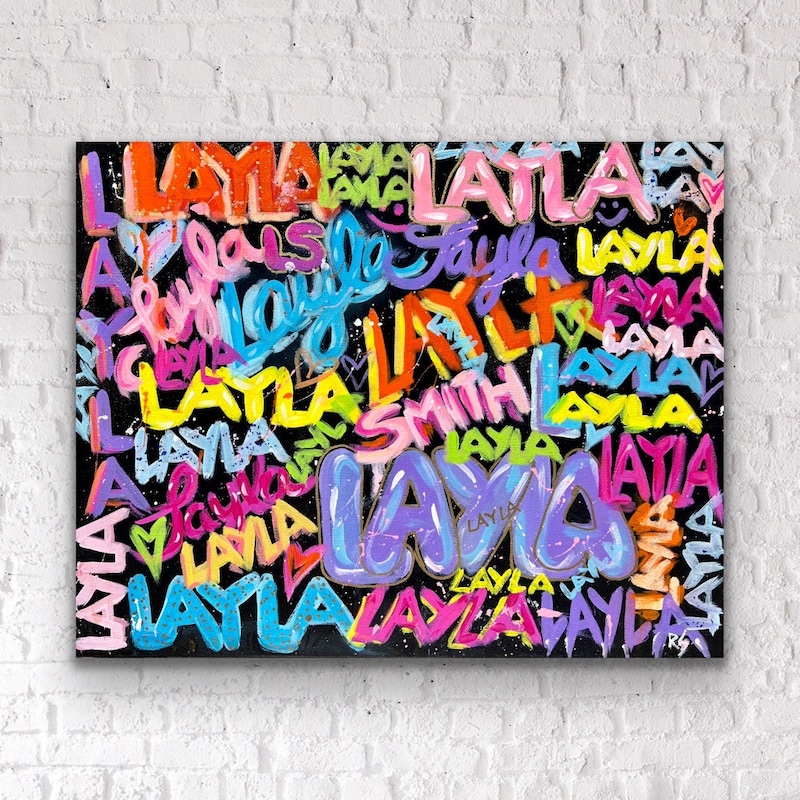 Custom Name Painting - Etsy