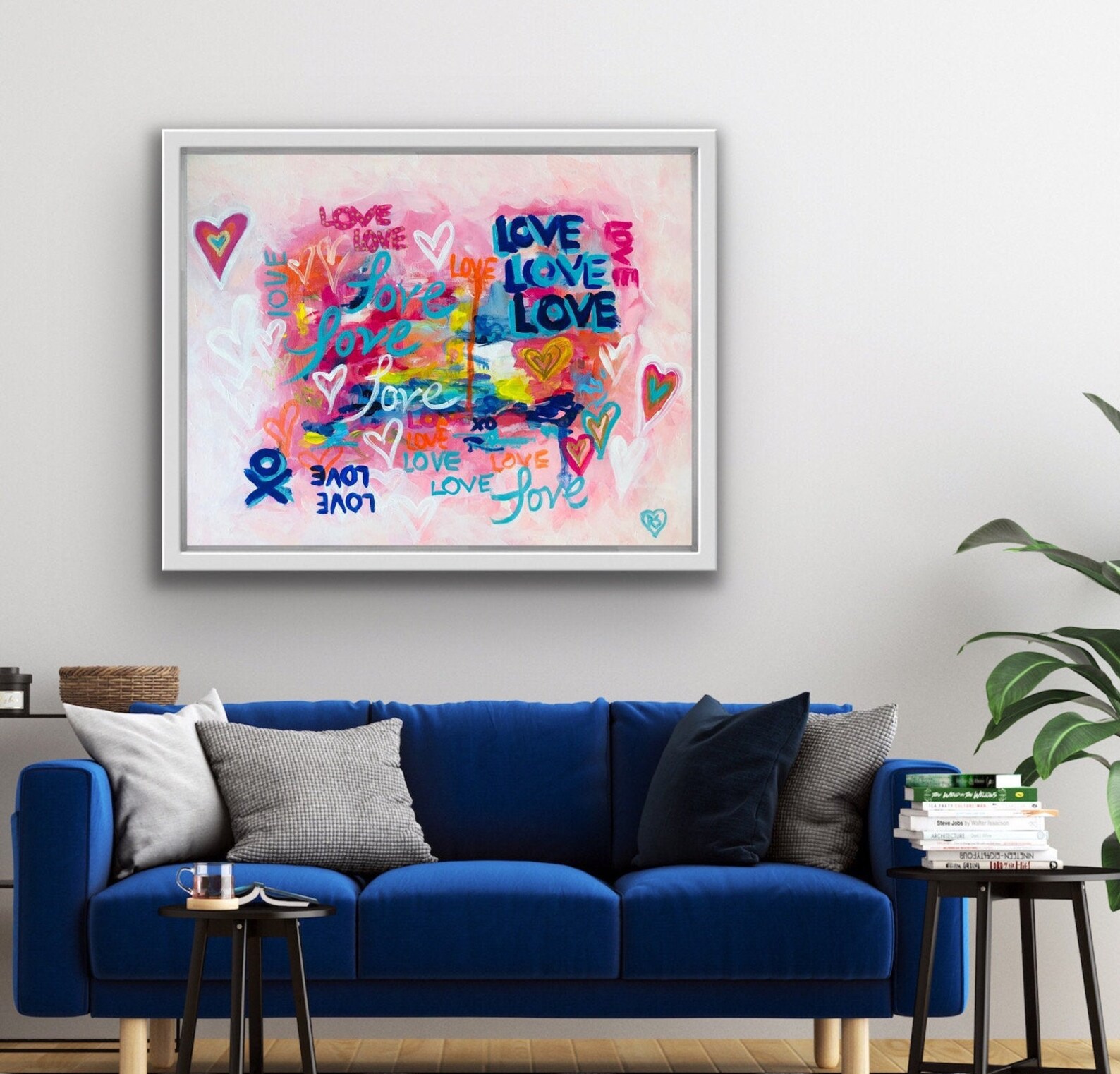 Large Original Pink Love Abstract Painting. Colorful Pop Heart | Etsy