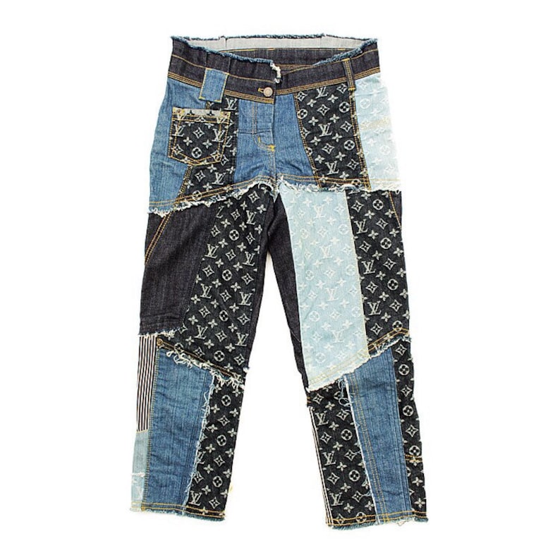 Rare!louis Vuitton LV Patchwork Monogram Denim Jeans Pants Size36 - Etsy