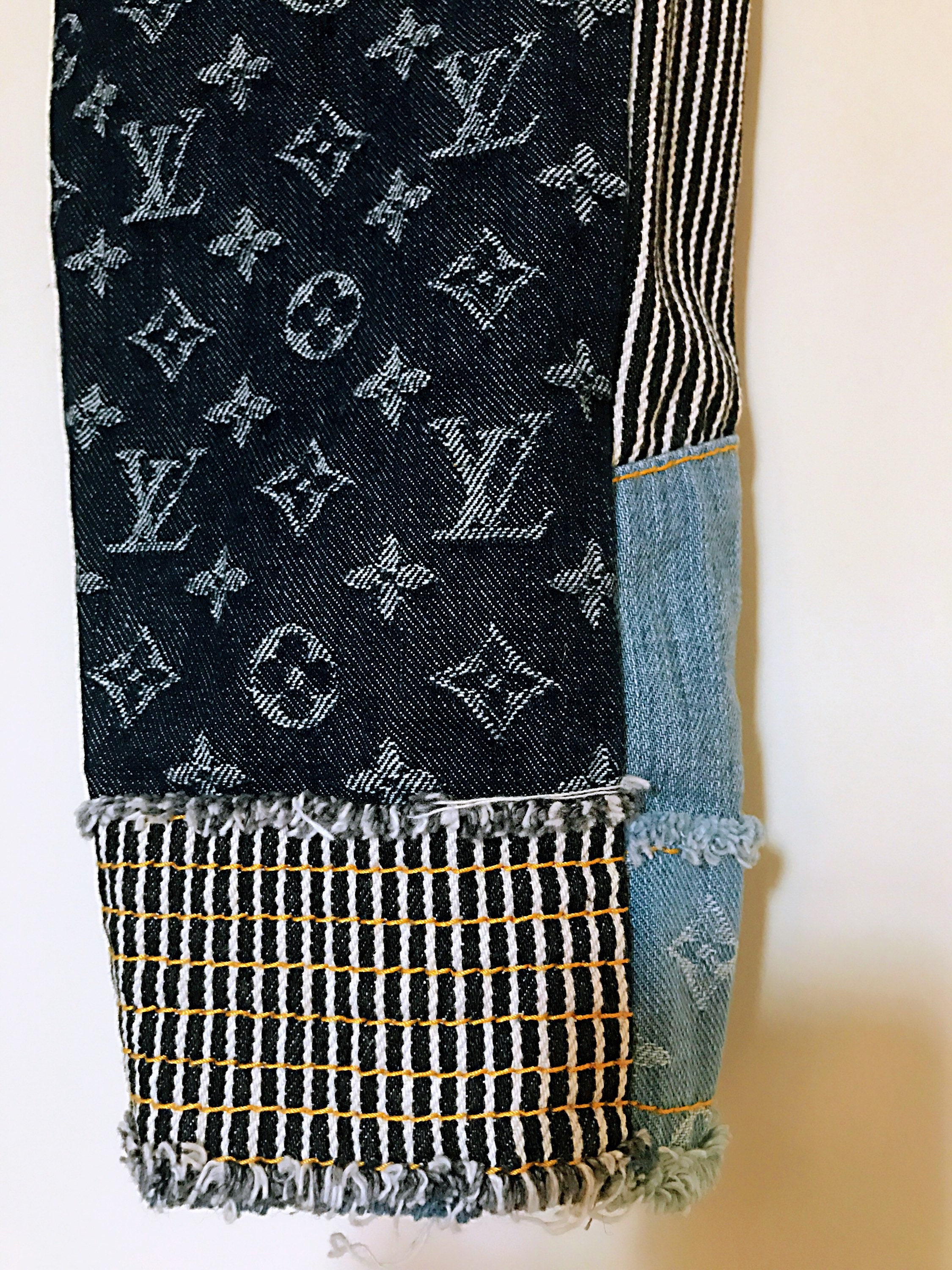 Rare!louis Vuitton LV Patchwork Monogram Denim Jeans Pants Rare!louis Vuitton LV Patchwork Monogram Denim Jeans Pants