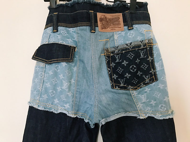 Rare!louis Vuitton LV Patchwork Monogram Denim Jeans Pants Size36 - Etsy
