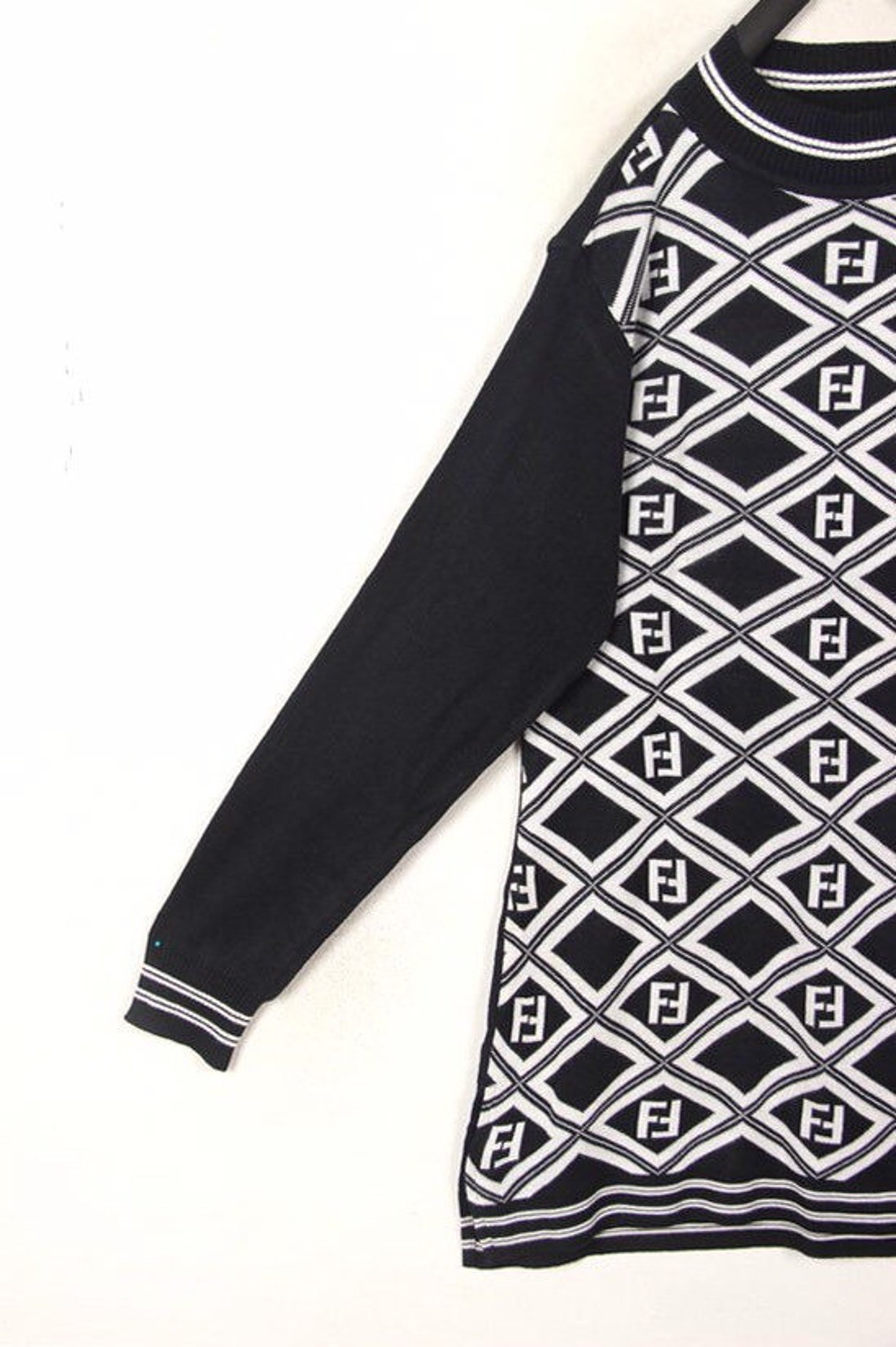 Sale1970's Fendi Monogram Kint Pullover Collect Waist Sweater Made in ...