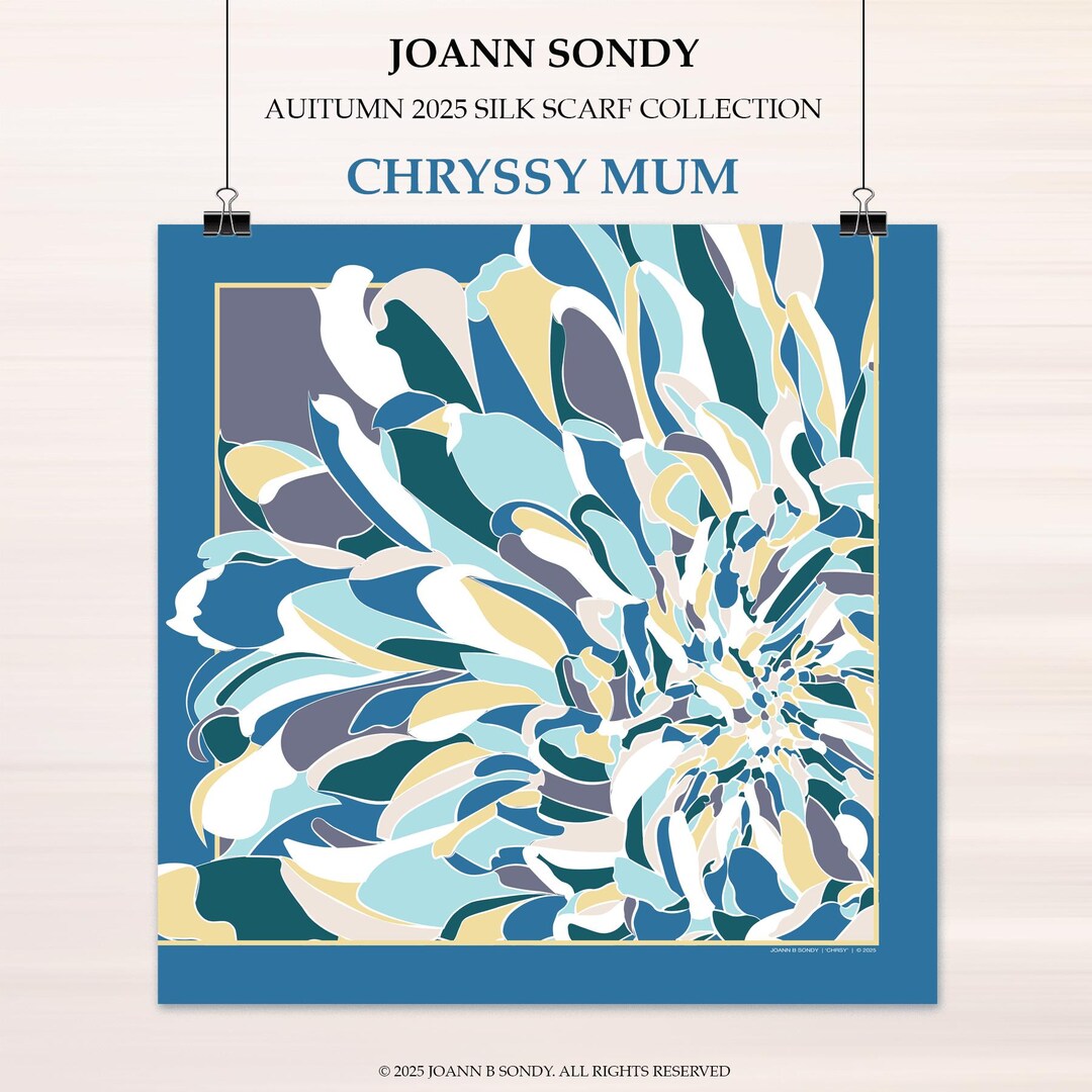 Chrys Mum Silk Scarf Autumn 2025 - Etsy