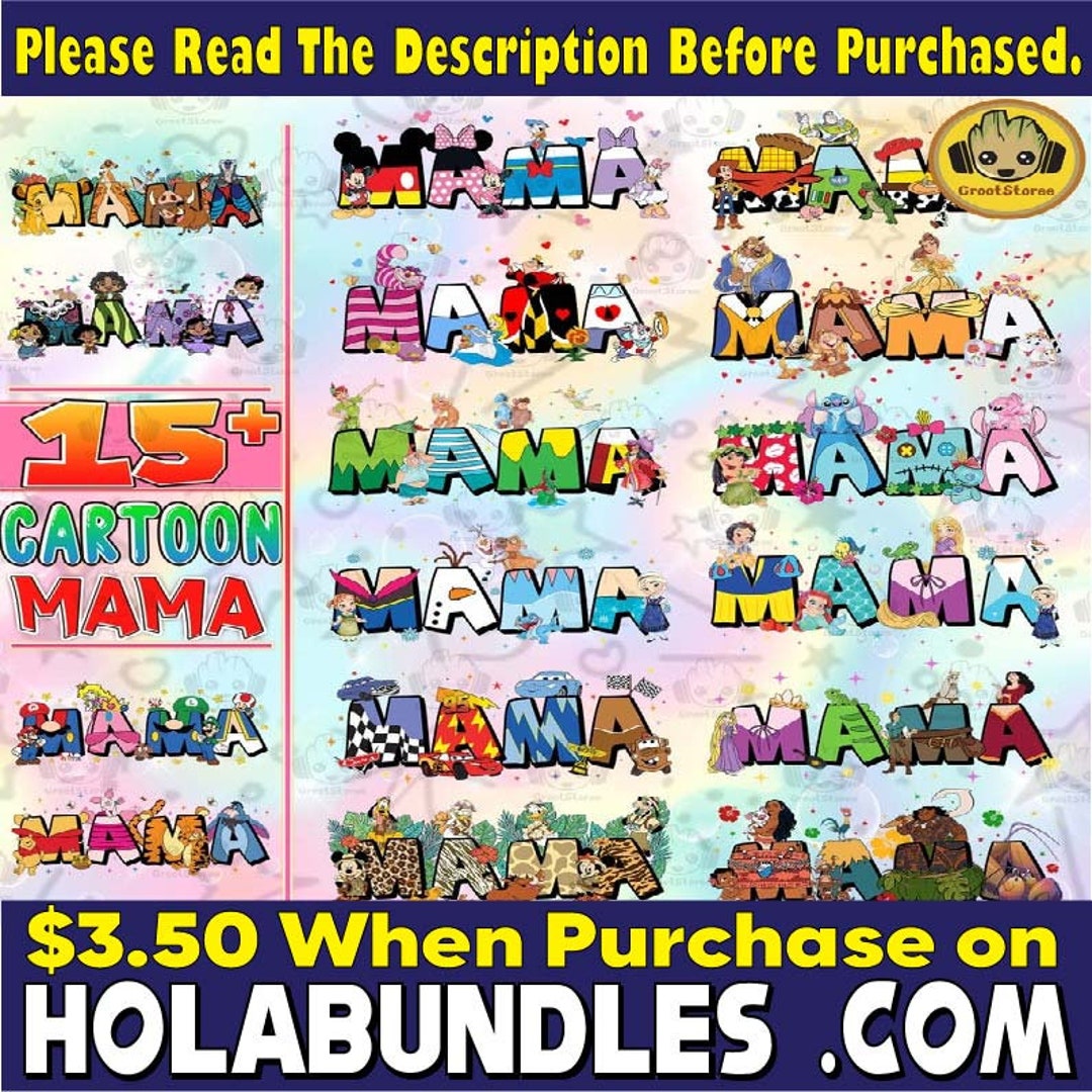 15 Mama Cartoon Movie Png Bundle, Family Vacation Png, Gift for Mom Png ...