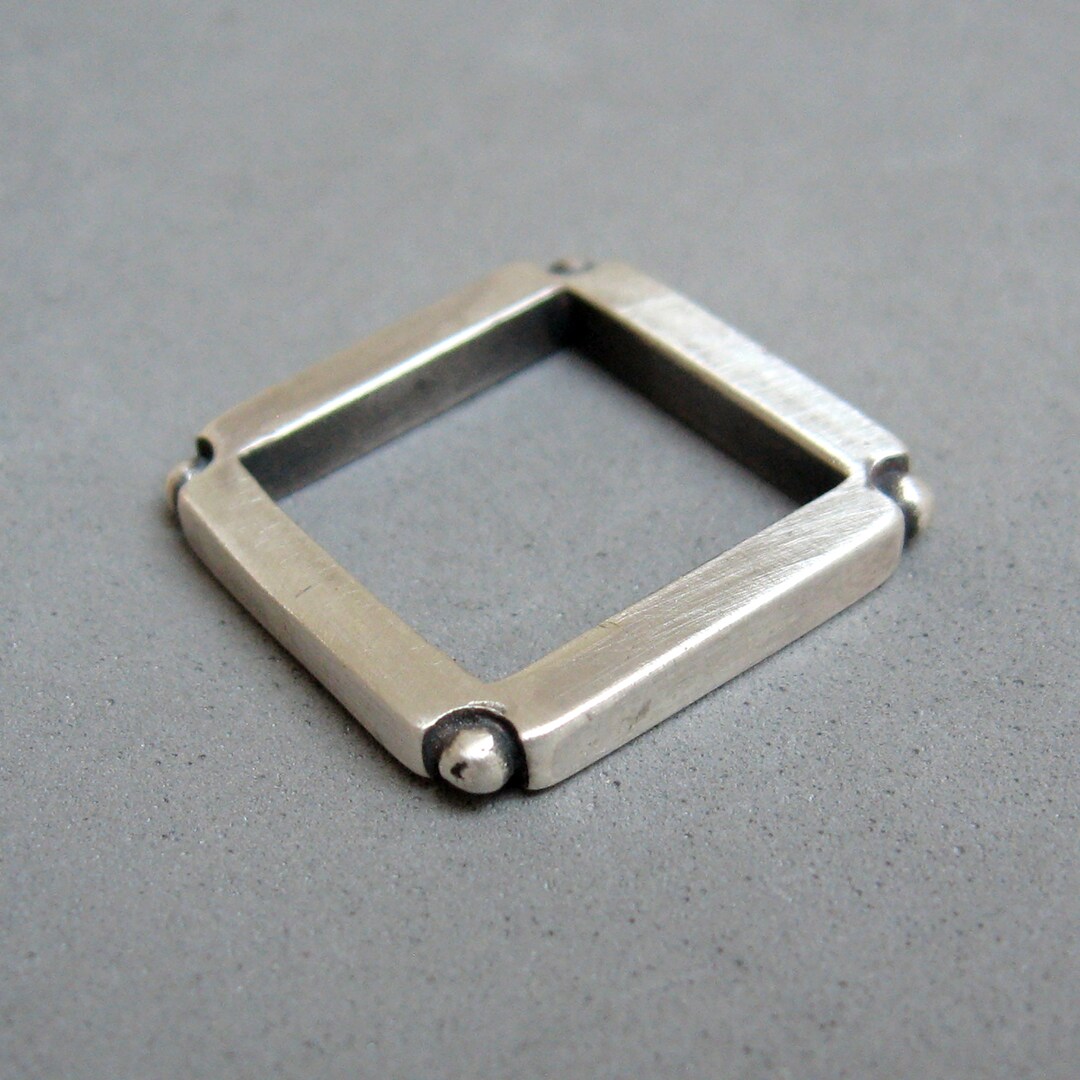 Square Sterling Silver Wedding Ring - Etsy