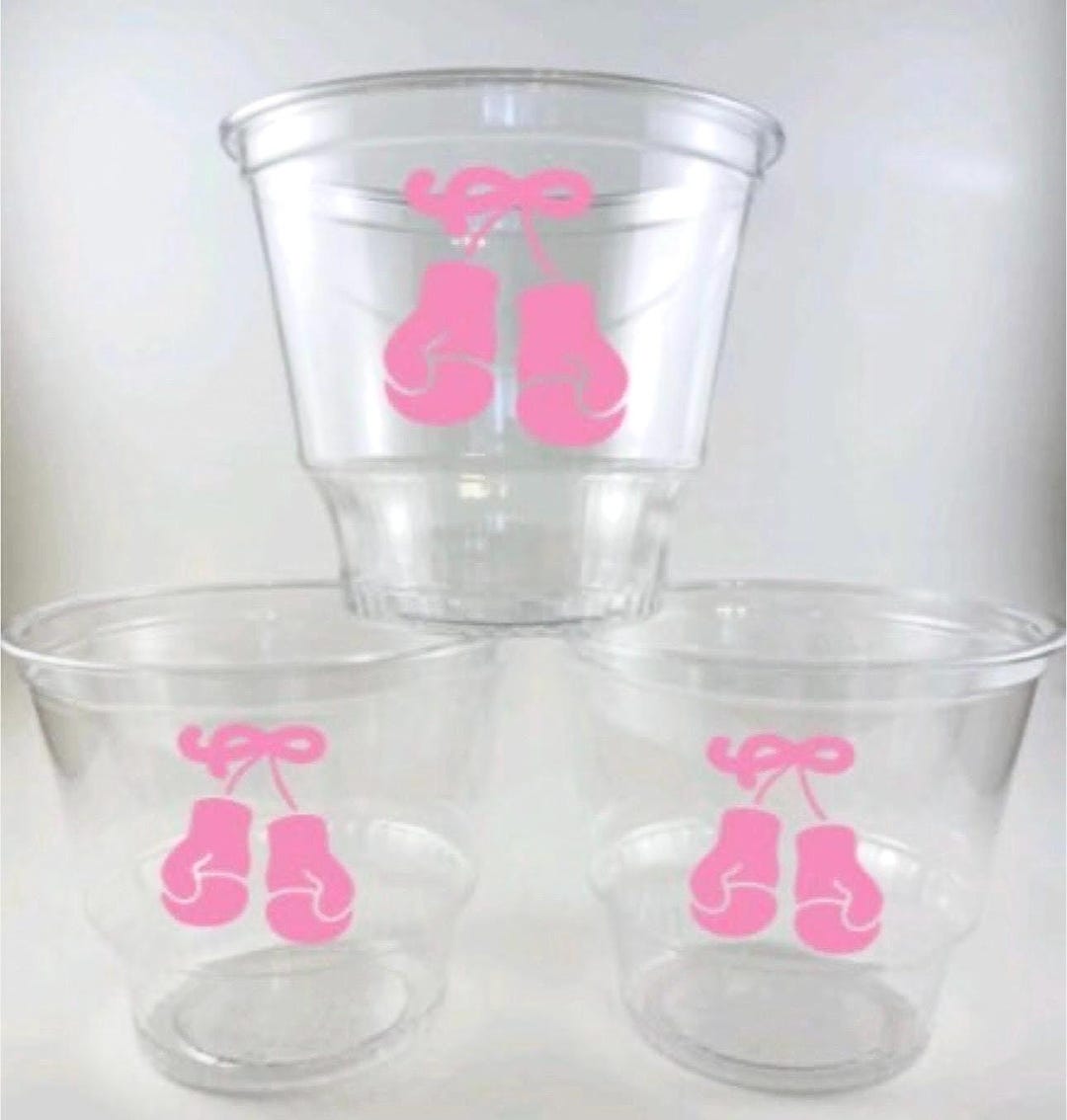 Boxing Gloves PARTY CUPS Punch Drinks Dessert Snacks Food Favors PINK ...