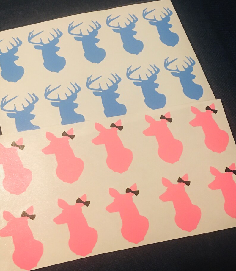 Buck or Doe Party DECALS Stickers Set of 20 Baby Gender Reveal - Etsy