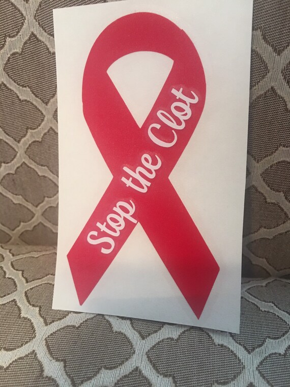 BLOOD Clot Vinyl Awareness Ribbon Decal DVT PE Pulmonary | Etsy Ireland