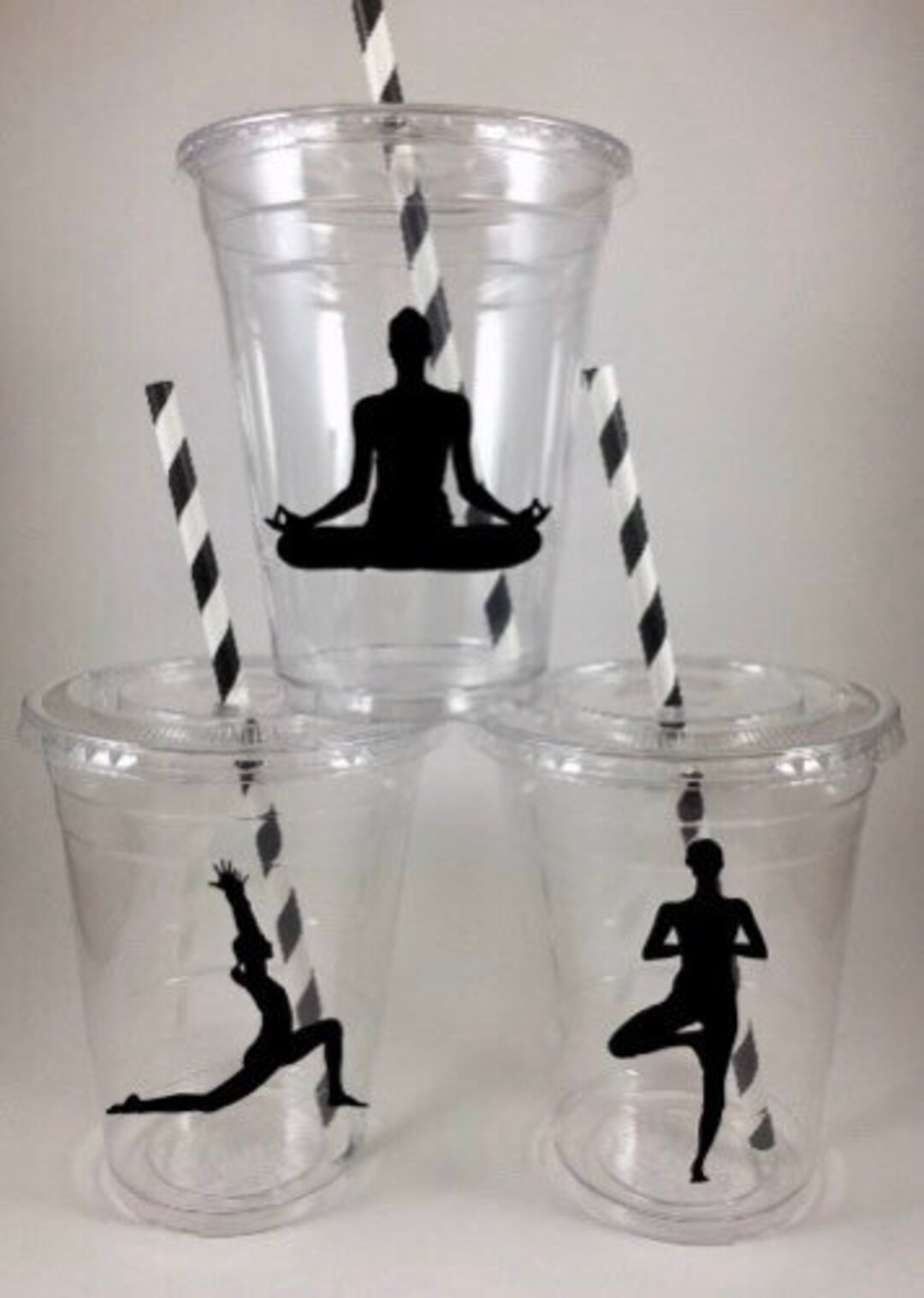 Yoga PARTY CUPS Namaste Birthday With Lids Straws Personalized ...