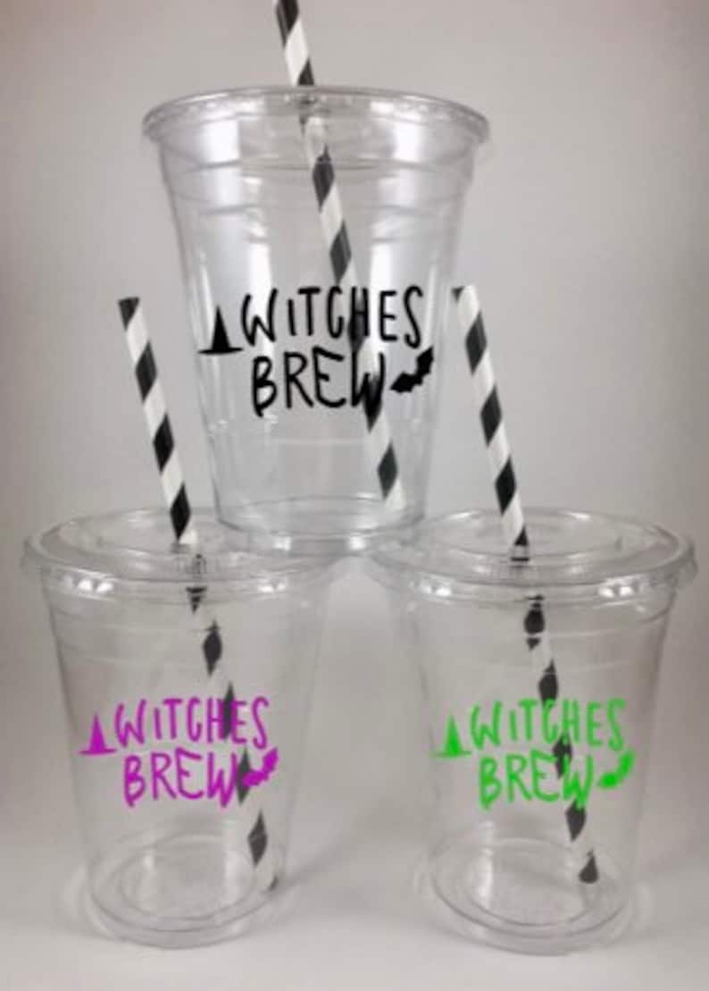 Witches Brew Halloween Party Cups Disposables Witch Drinks - Etsy