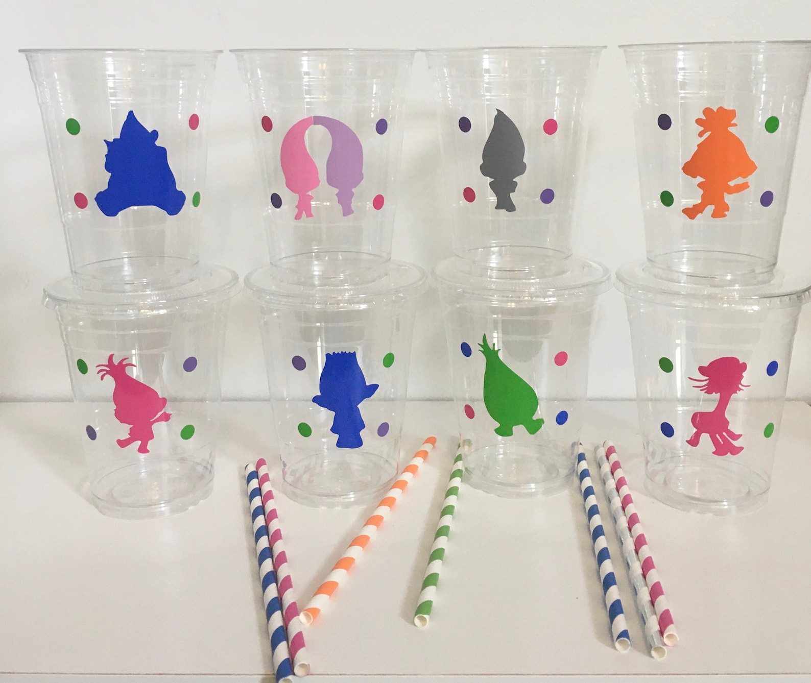 TROLLS PARTY CUPS Birthday Troll Disposables Decorations | Etsy