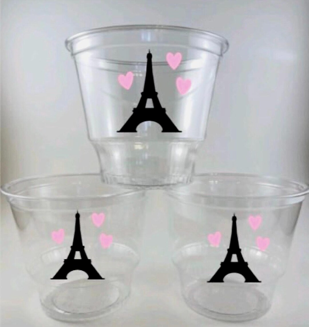 Paris PARTY CUPS Birthday Punch Drinks Dessert Ice Cream Food Favors - Etsy