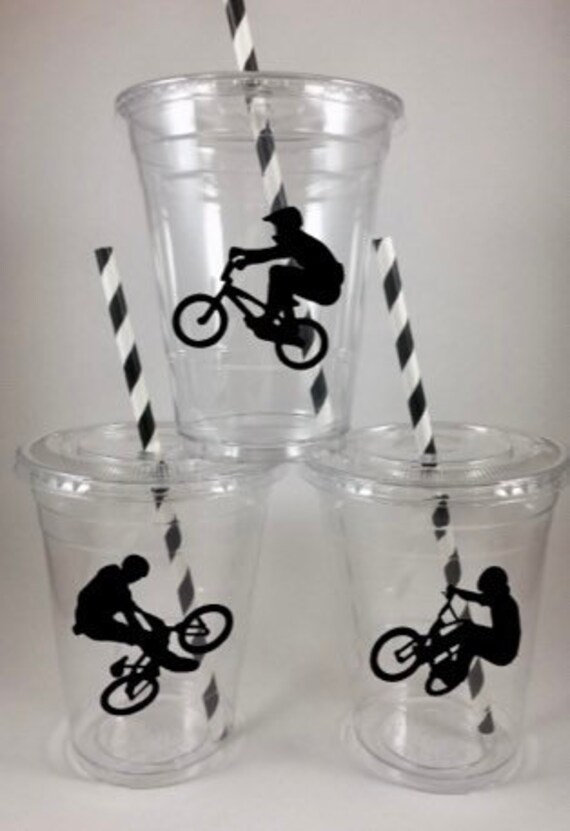 BMX Bike Rider Birthday Party Cups DISPOSABLES Biker Bicycle | Etsy