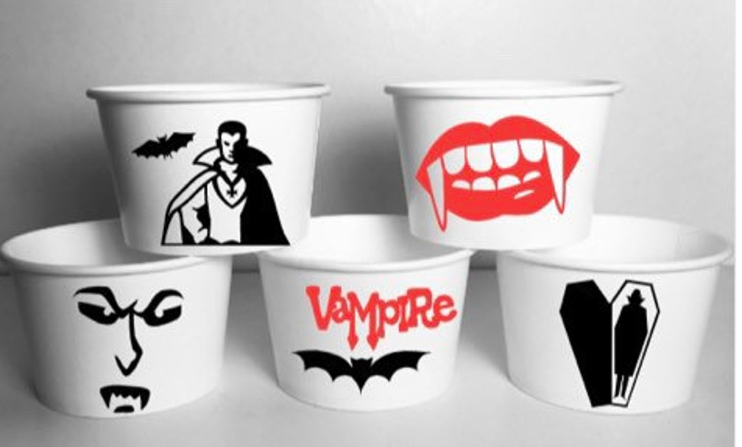 Vampire Birthday Cups Treat Party Favors Cup Ice Cream Food Vampires - Etsy