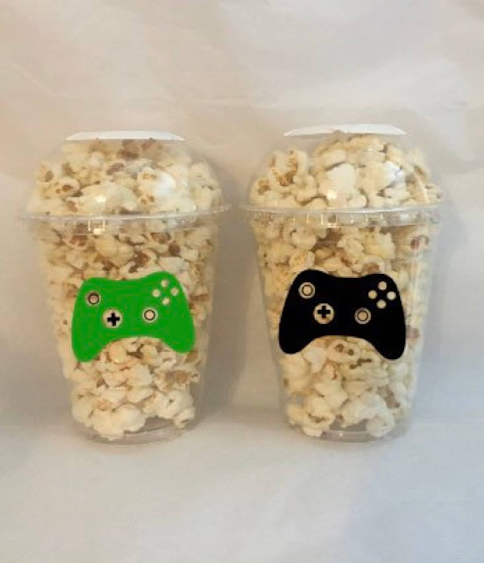 Gaming Controller Popcorn Party Cups Disposable With DOME Lids Birthday ...