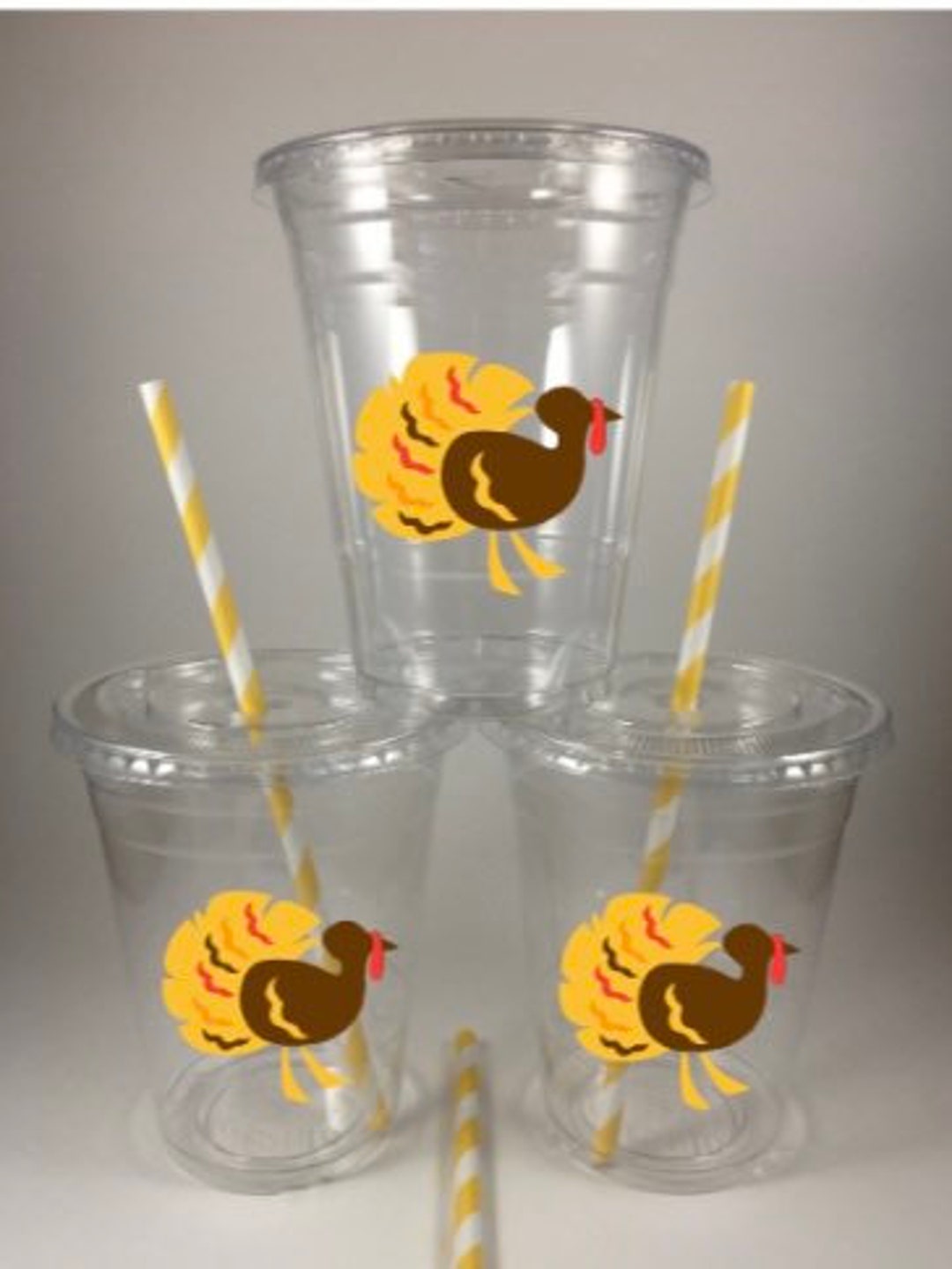 Turkey Thanksgiving Cups Disposable Kids Table Decorations Fall Dinner ...