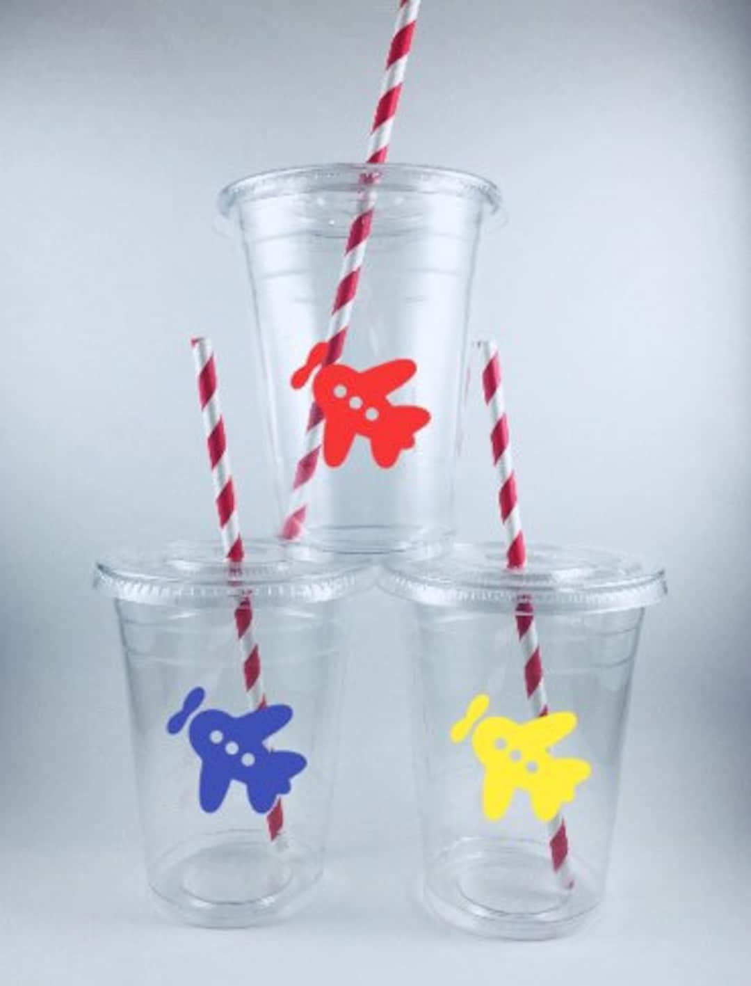 Airplane Party Cups Airplanes Flying Birthday Cup Set WITH Lids/straws ...