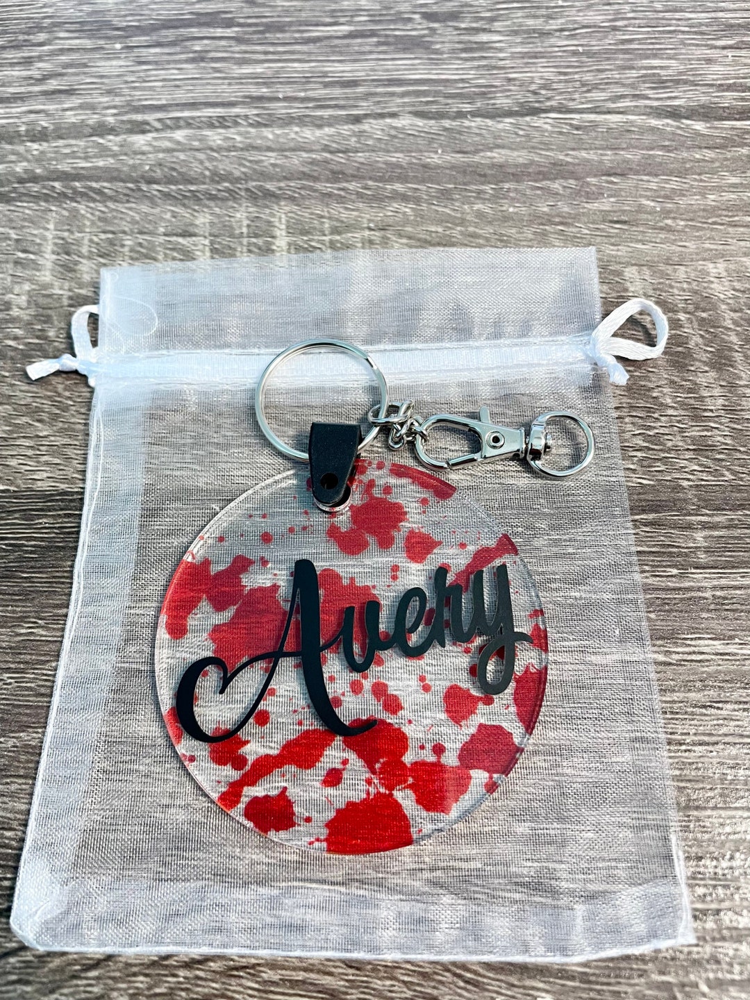 Blood Splatter Keychain Personalized Horror Fan Gift Crime Murder ...