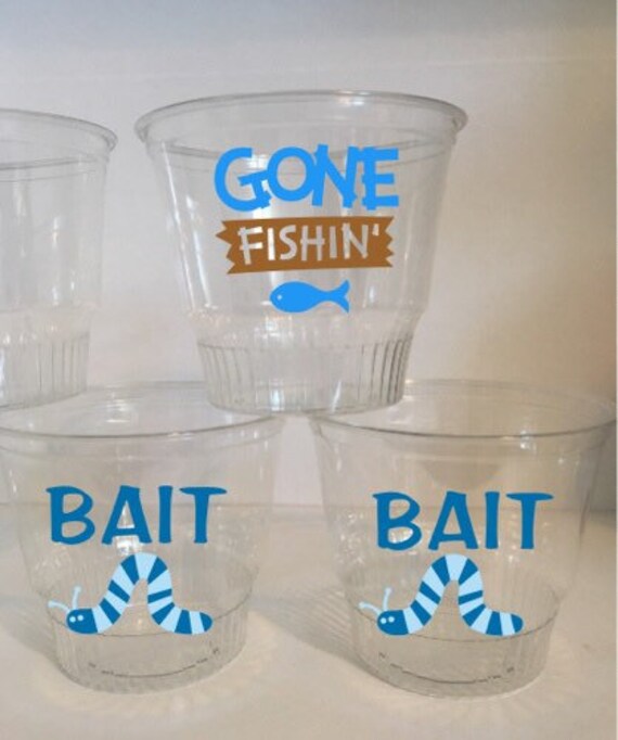 Gone Fishin Party Cups BAIT Cup Set Fishing Birthday Dessert | Etsy