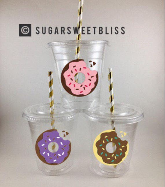 DONUT PARTY CUPS Donuts Breakfast Event Cup Set Wedding Favor - Etsy