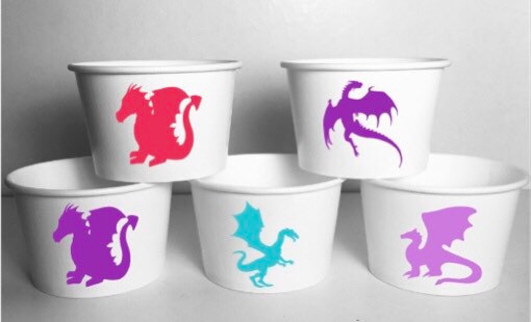 Dragon PARTY Cups GIRLS Birthday Food Treat Cup Dragons Favors - Etsy