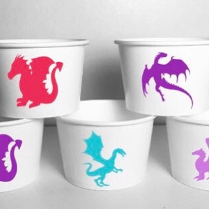 Dragon PARTY Cups GIRLS Birthday Food Treat Cup Dragons Favors - Etsy