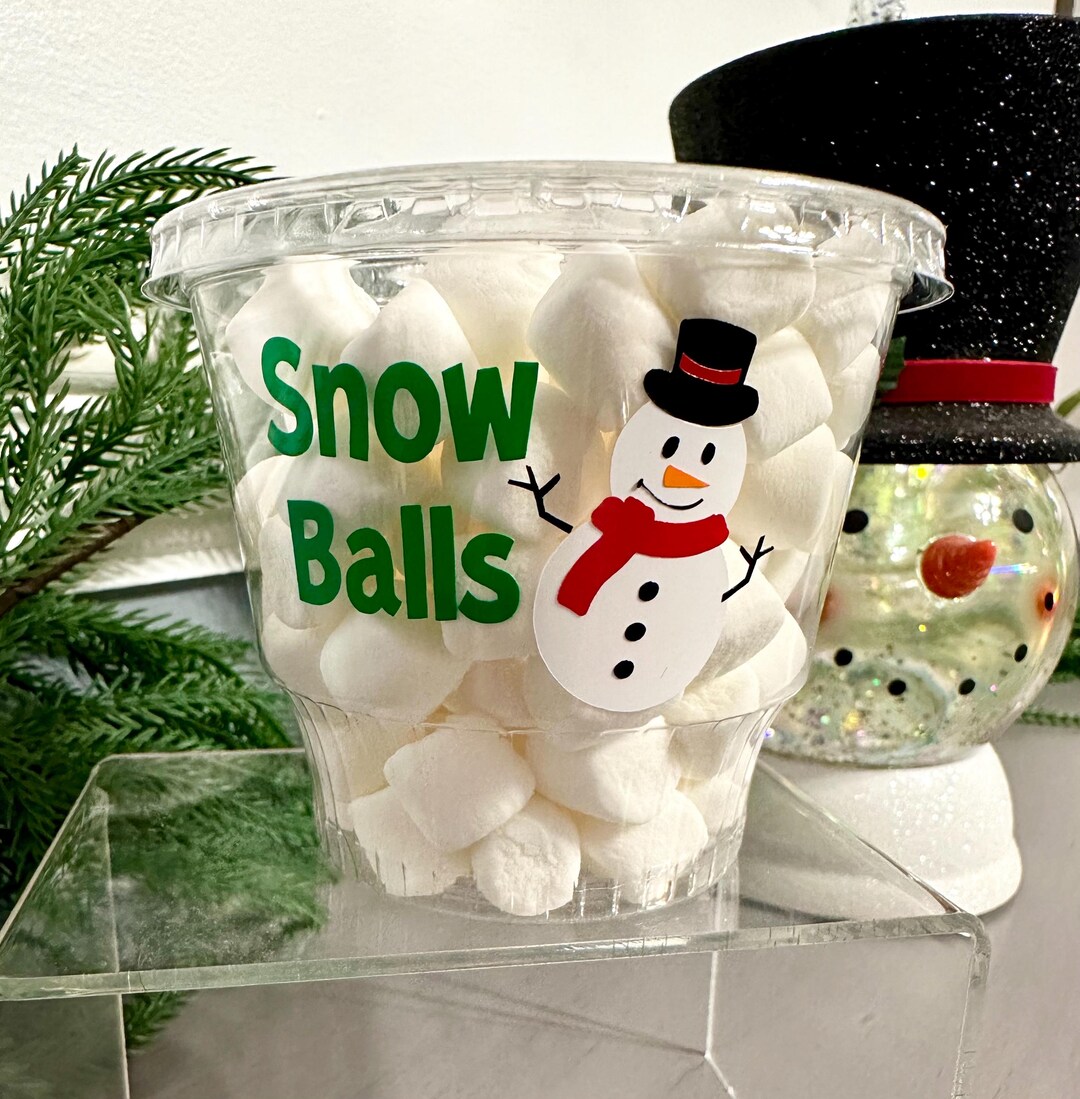 Snowman Snowballs Christmas Cups W/lids Class Treat Cup Punch Sized ...