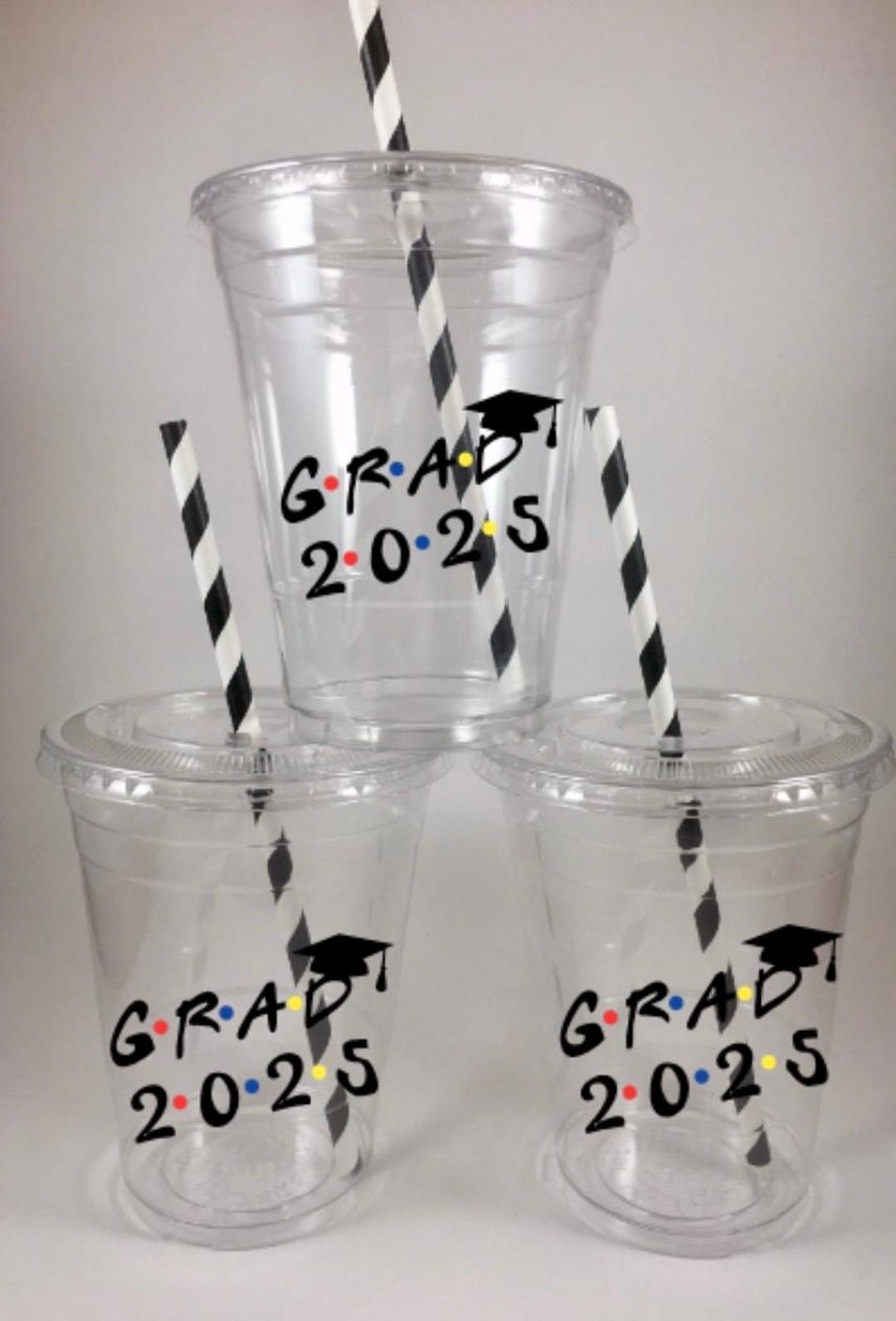 Friends Graduation Party Cups 2024 Grad Disposable With Lids Straws - Etsy