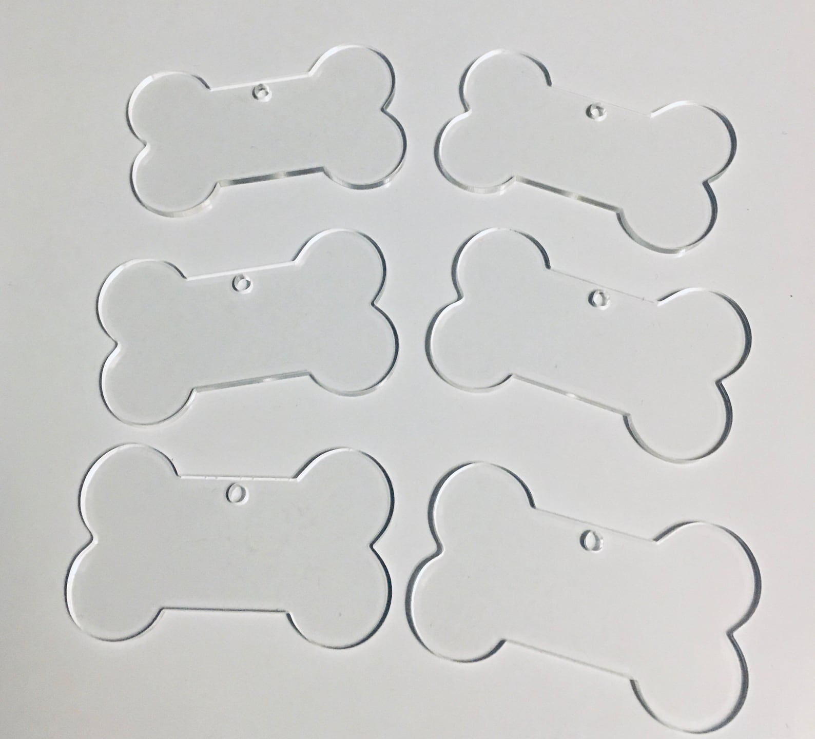 Acrylic Blanks Dog Bone Tags Set/6 Vinyl DIY Paint Doggie | Etsy