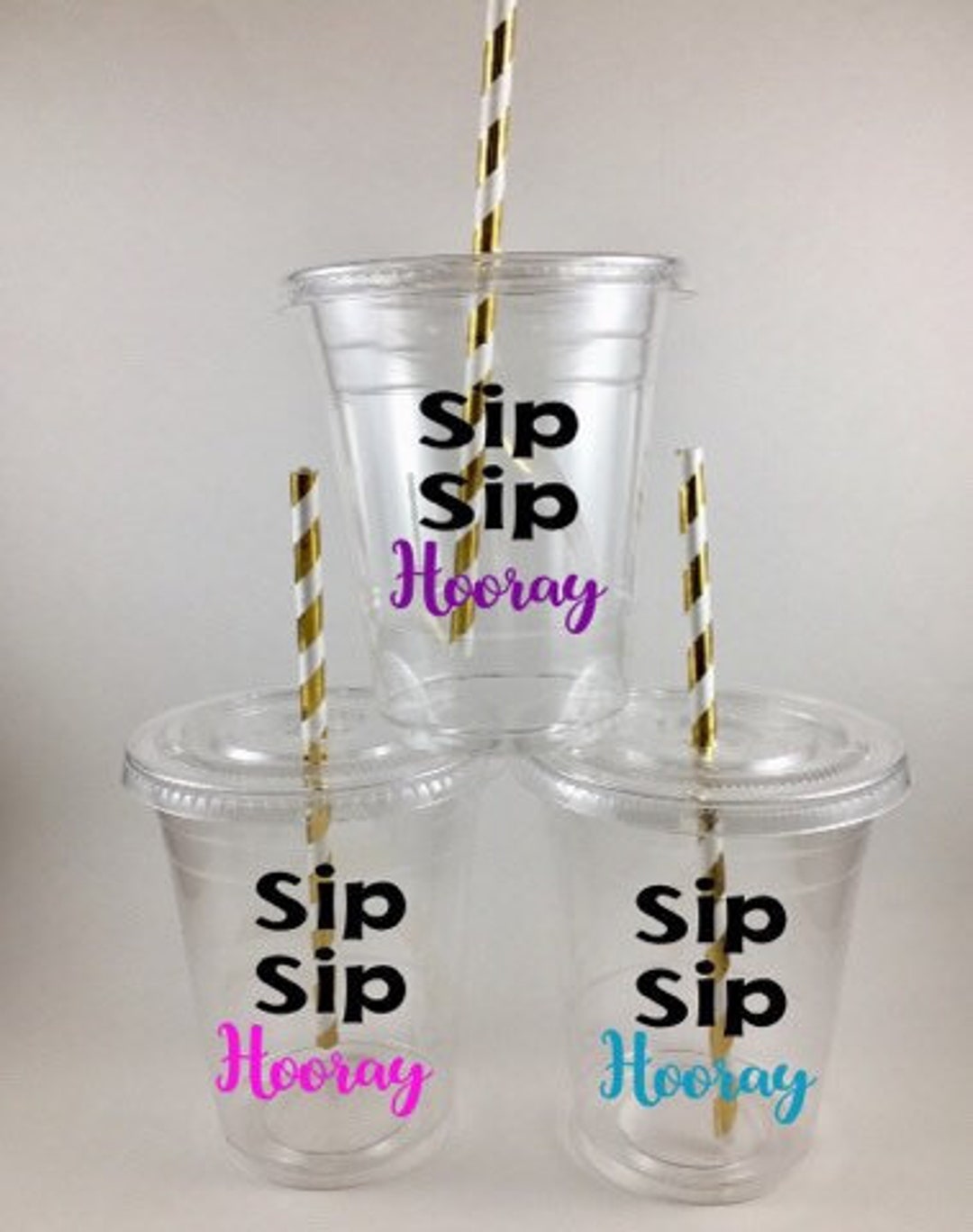 Sip Sip Hooray PARTY CUPS Birthday Bachelorette Cup Set WITH - Etsy