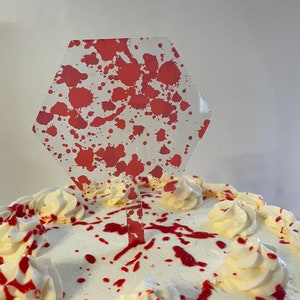 Blood Splatter Birthday Party Cake Topper Personalized Horror Fan - Etsy