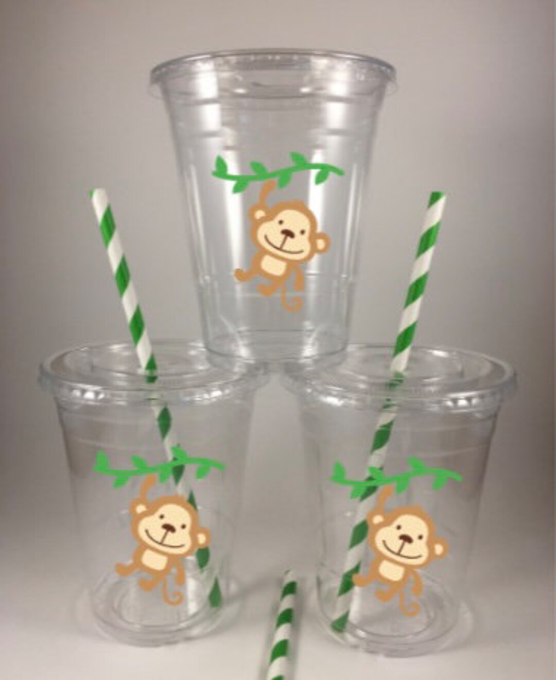 Monkey Party Cups Zoo Safari Personalized Customized Monkeys Birthday ...