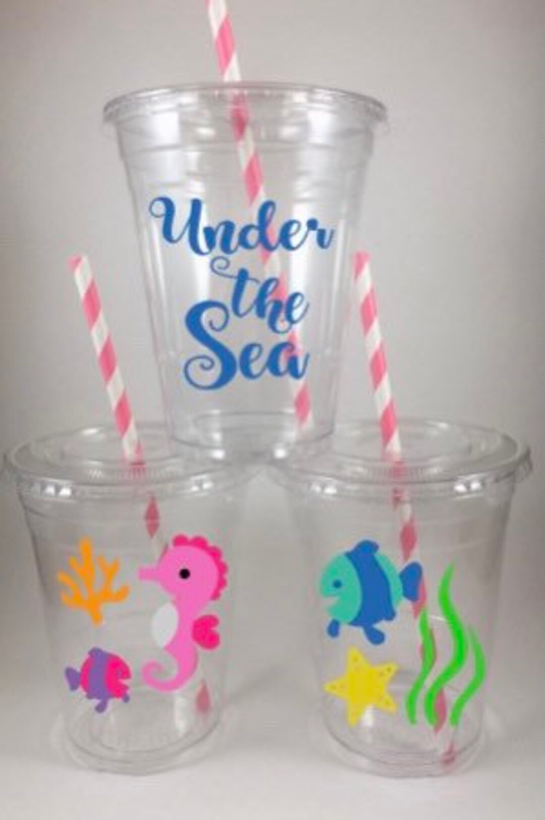 Under the Sea PARTY CUPS Ocean Birthday Marine Life Mermaid Cup Set ...