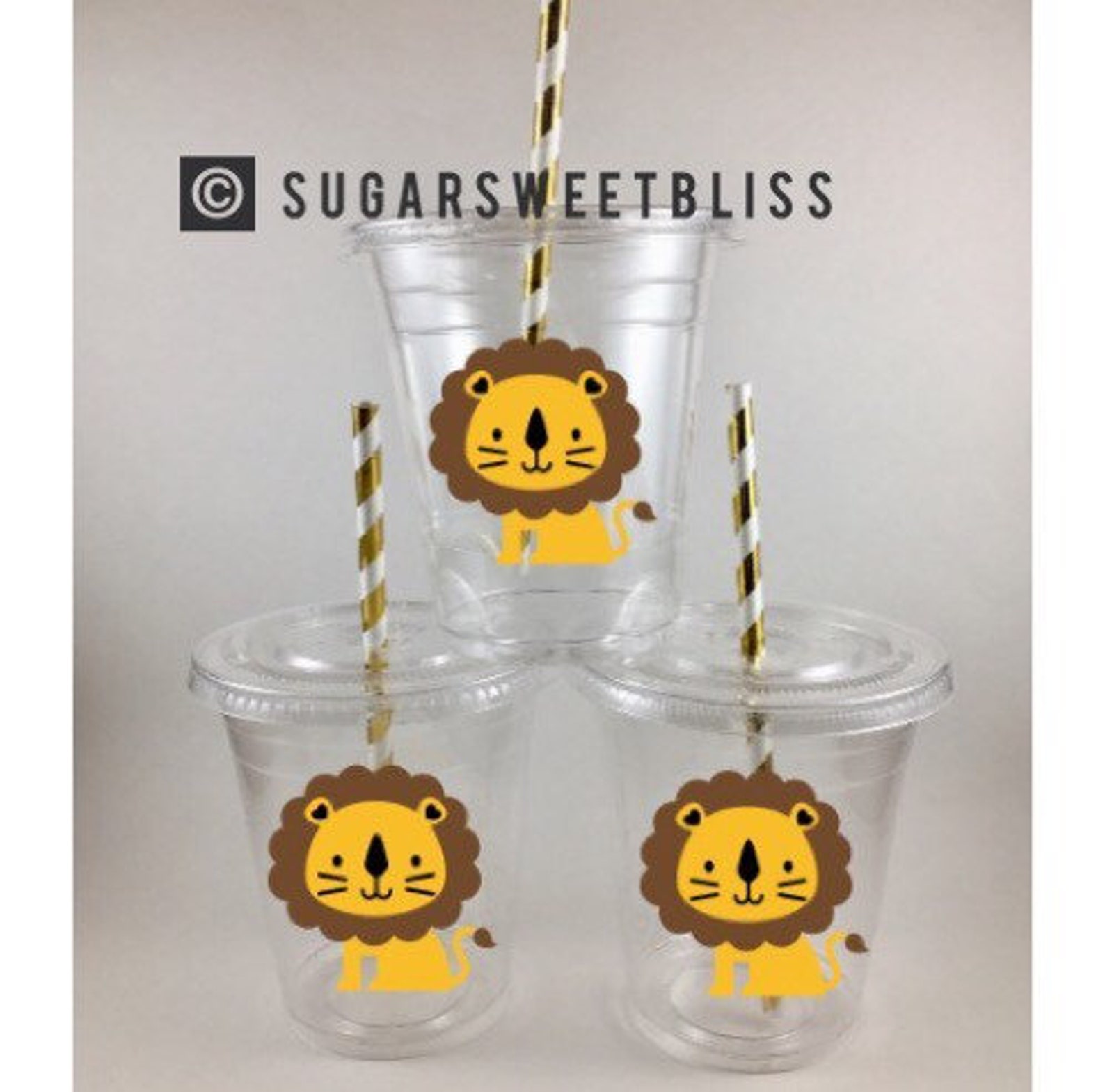 LION PARTY CUPS Zoo Birthday Little Lions Favors Disposables | Etsy
