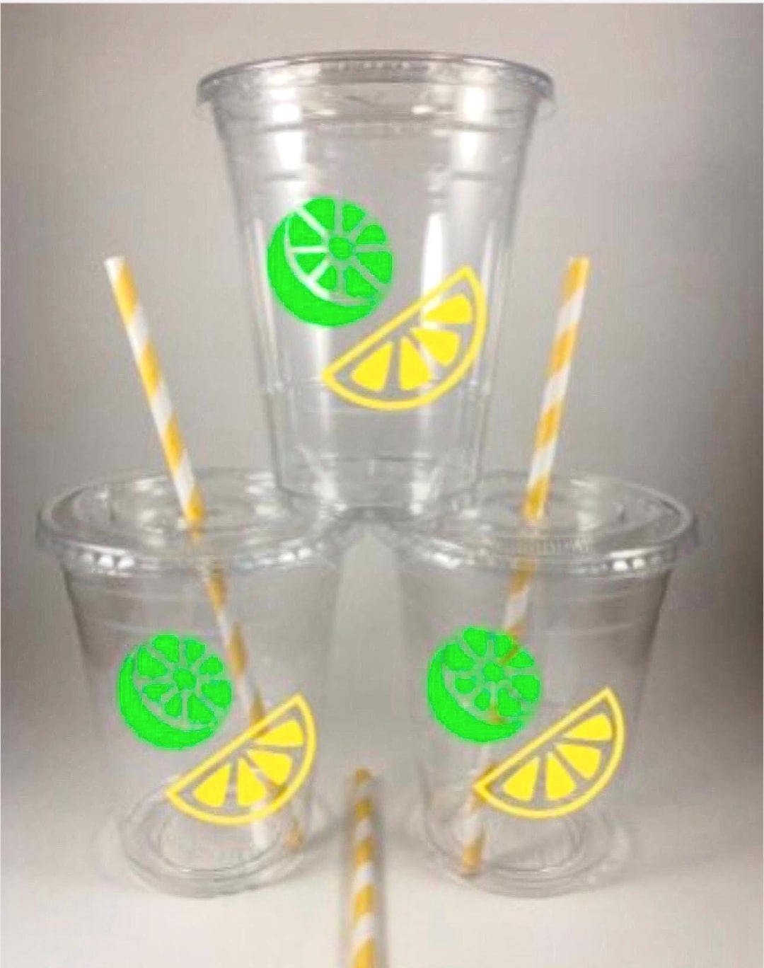 Citrus Fruit Party Cups Lemon Lime Birthday Cup Set WITH Lids/straws - Etsy
