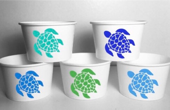 SEA TURTLE PARTY Cups Birthday Food Treat Favors Bowl Cup | Etsy
