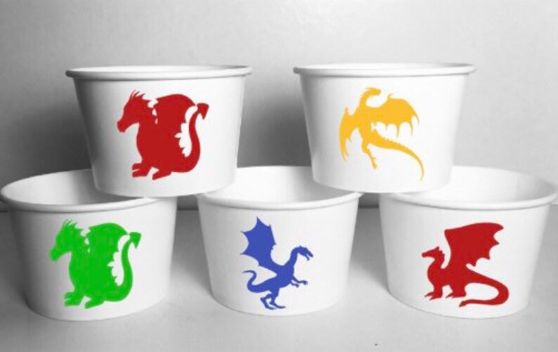 Dragon PARTY Cups Birthday Food Treat Favors Bowl Cup Dragons - Etsy