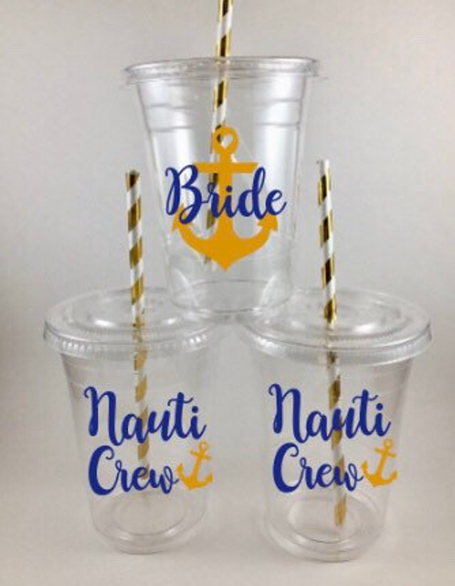 Nautical Bachelorette PARTY Cups Nauti Crew Bride All Colors - Etsy