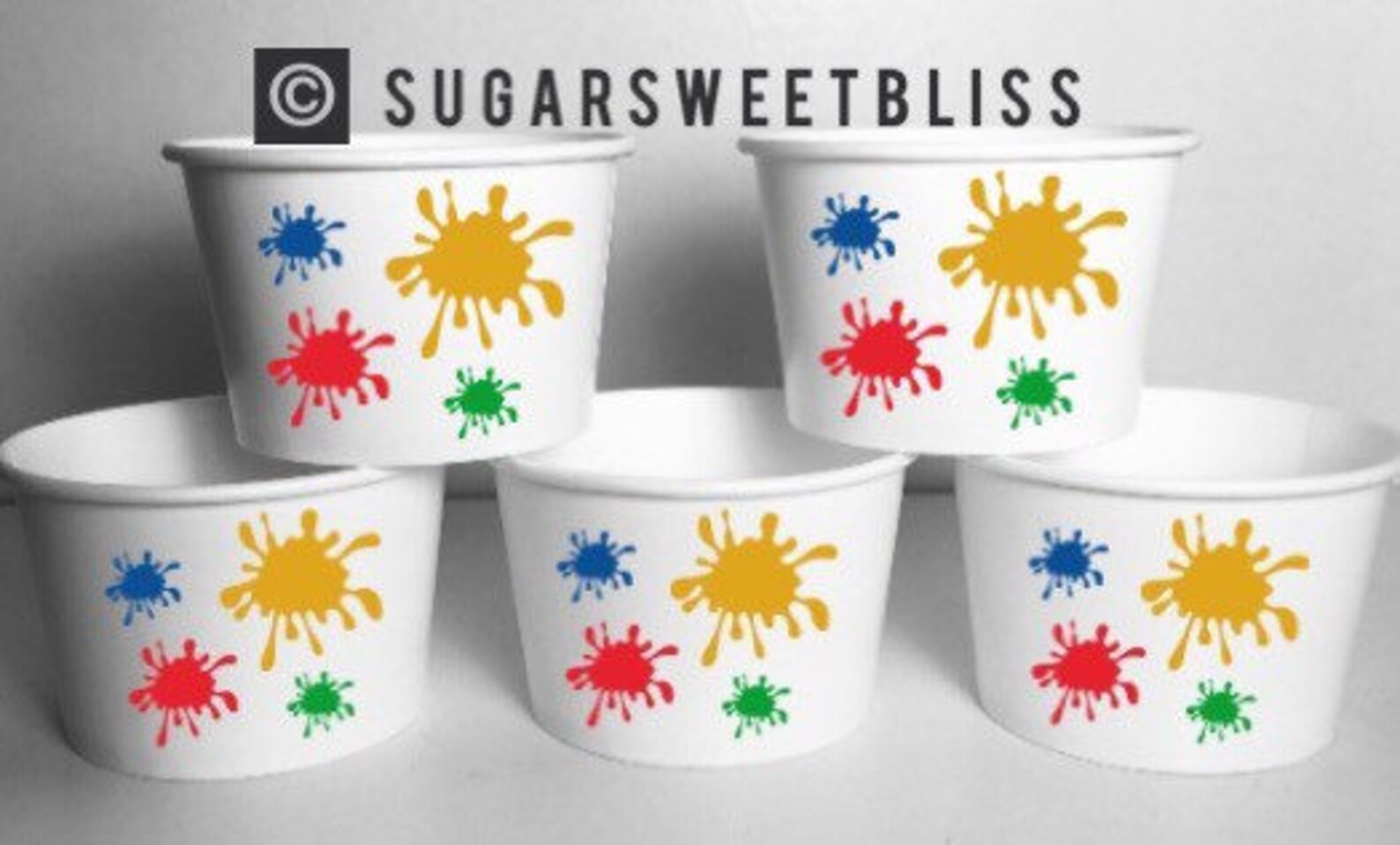 Art Paint Party Snack Cups Favors Birthday Favor Ice Cream Cup Painting ...