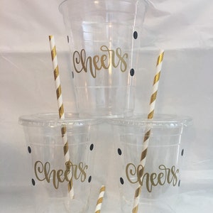 CHEERS PARTY CUPS Custom Colors Available Birthday Celebration With ...