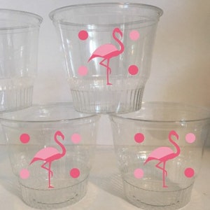 Flamingo Tropical Birthday Party Dessert Cups Favors Food Ice Cream ...